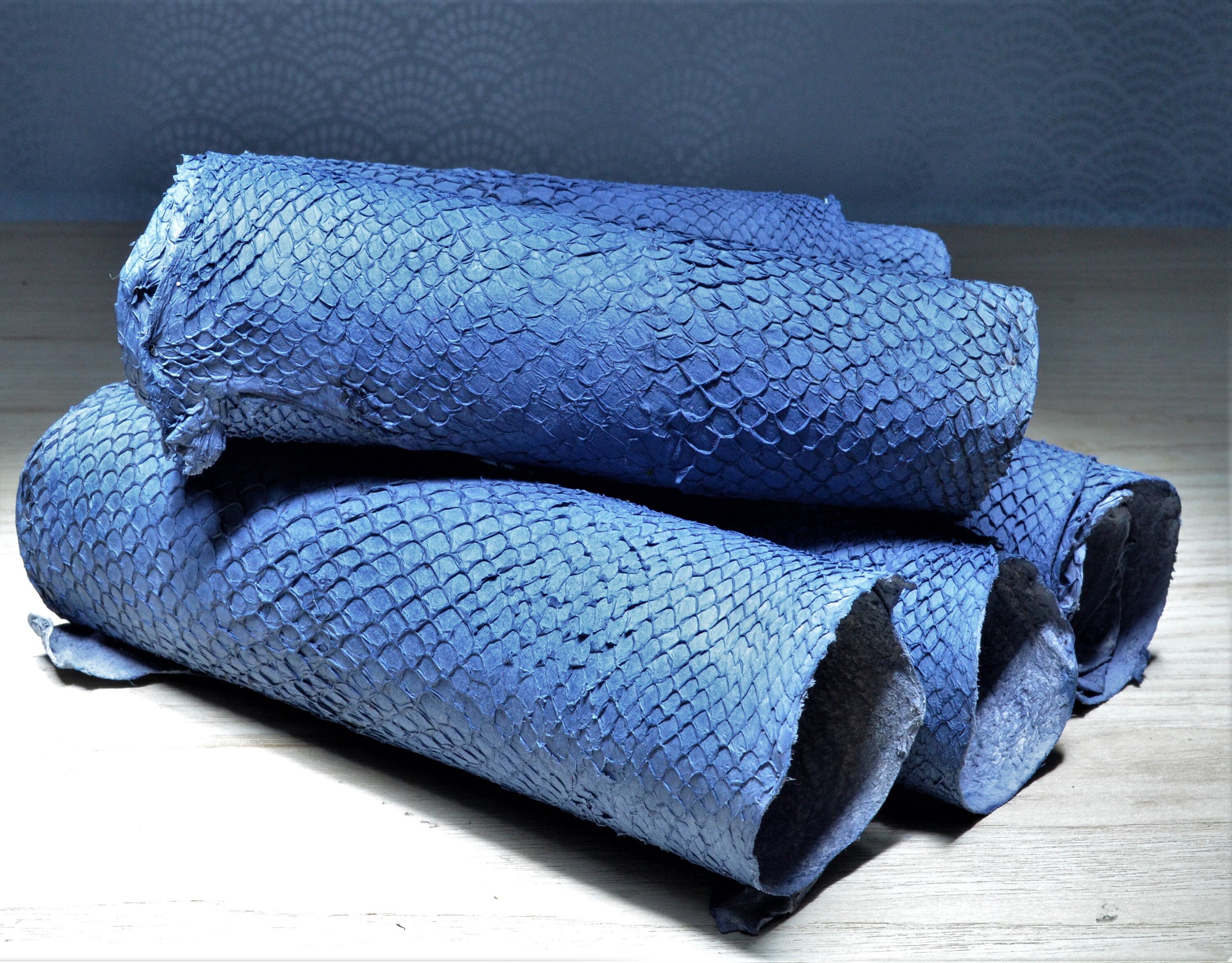 Fish Leather Blue Skin Convex Structure Exotic Skin Salmon | Etsy