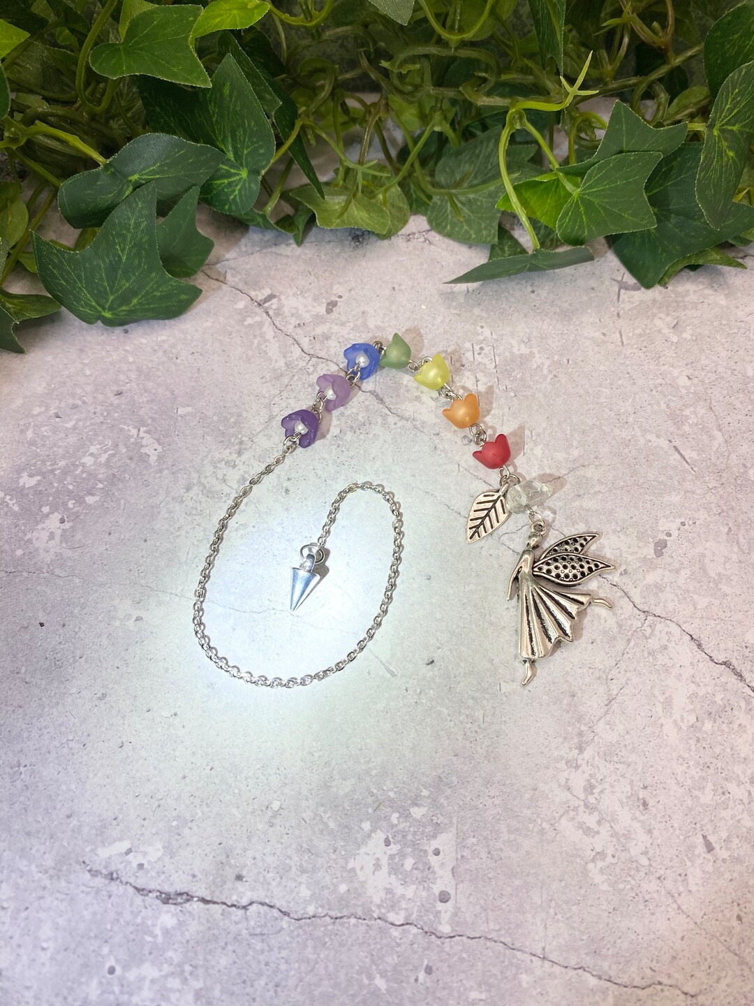 Fairy Pendulum With Flowers in Chakra Colors - Etsy