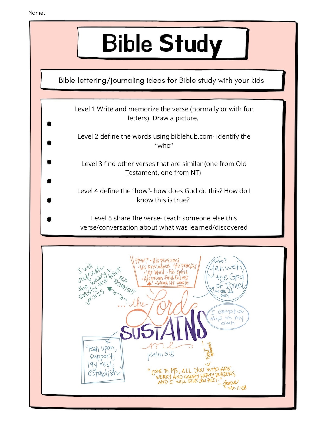 Bible Study- Dig Into the Verses Worksheet - Etsy