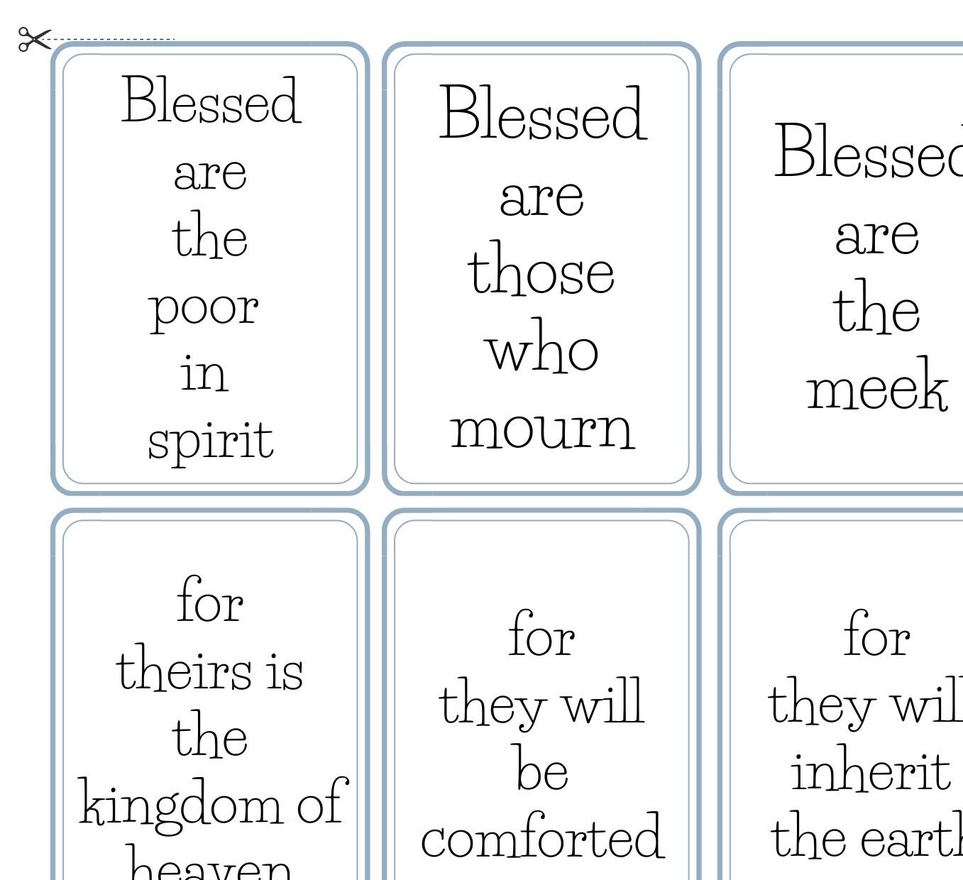 Beatitudes Flash Cards - Etsy