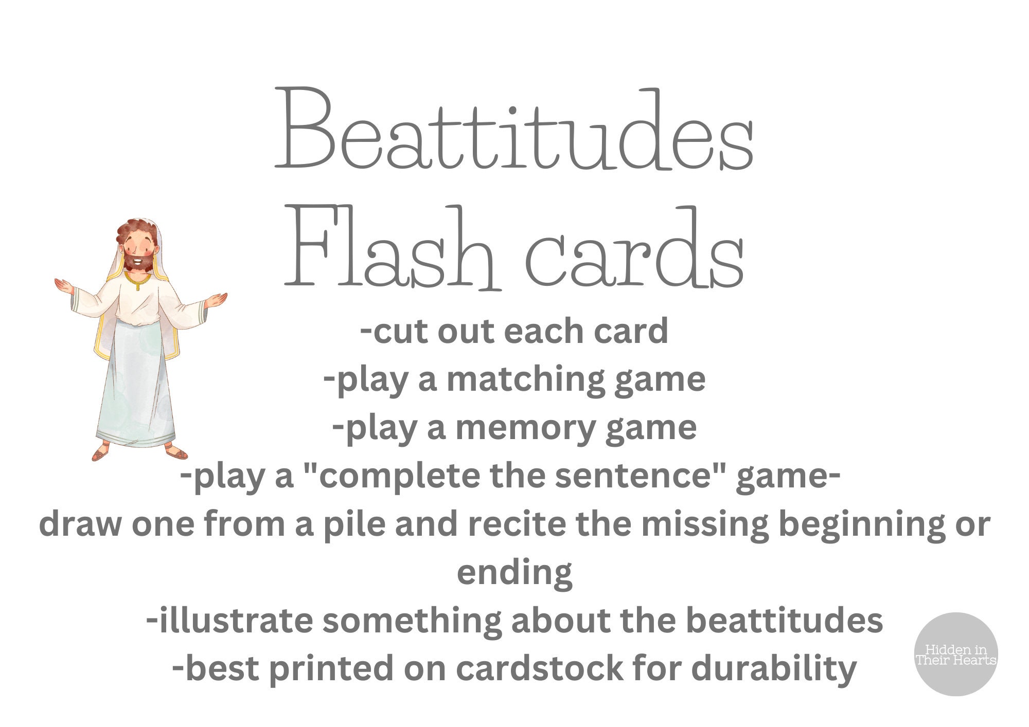 Beatitudes Flash Cards - Etsy