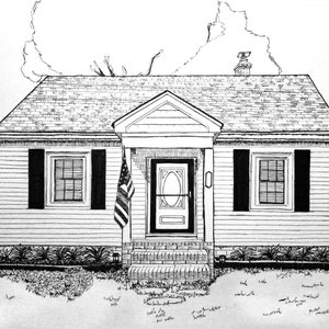 Custom Pen & Ink House Drawing - Etsy