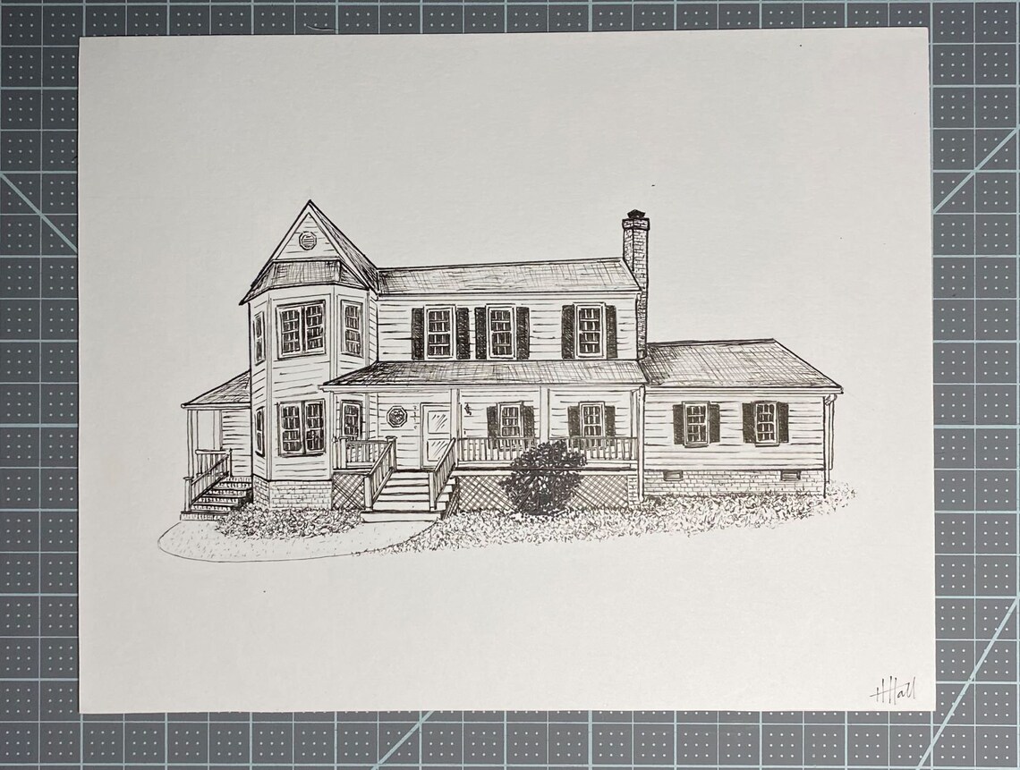 Custom Pen & Ink House Drawing - Etsy