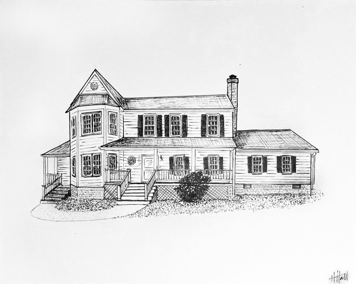 Custom Pen & Ink House Drawing - Etsy