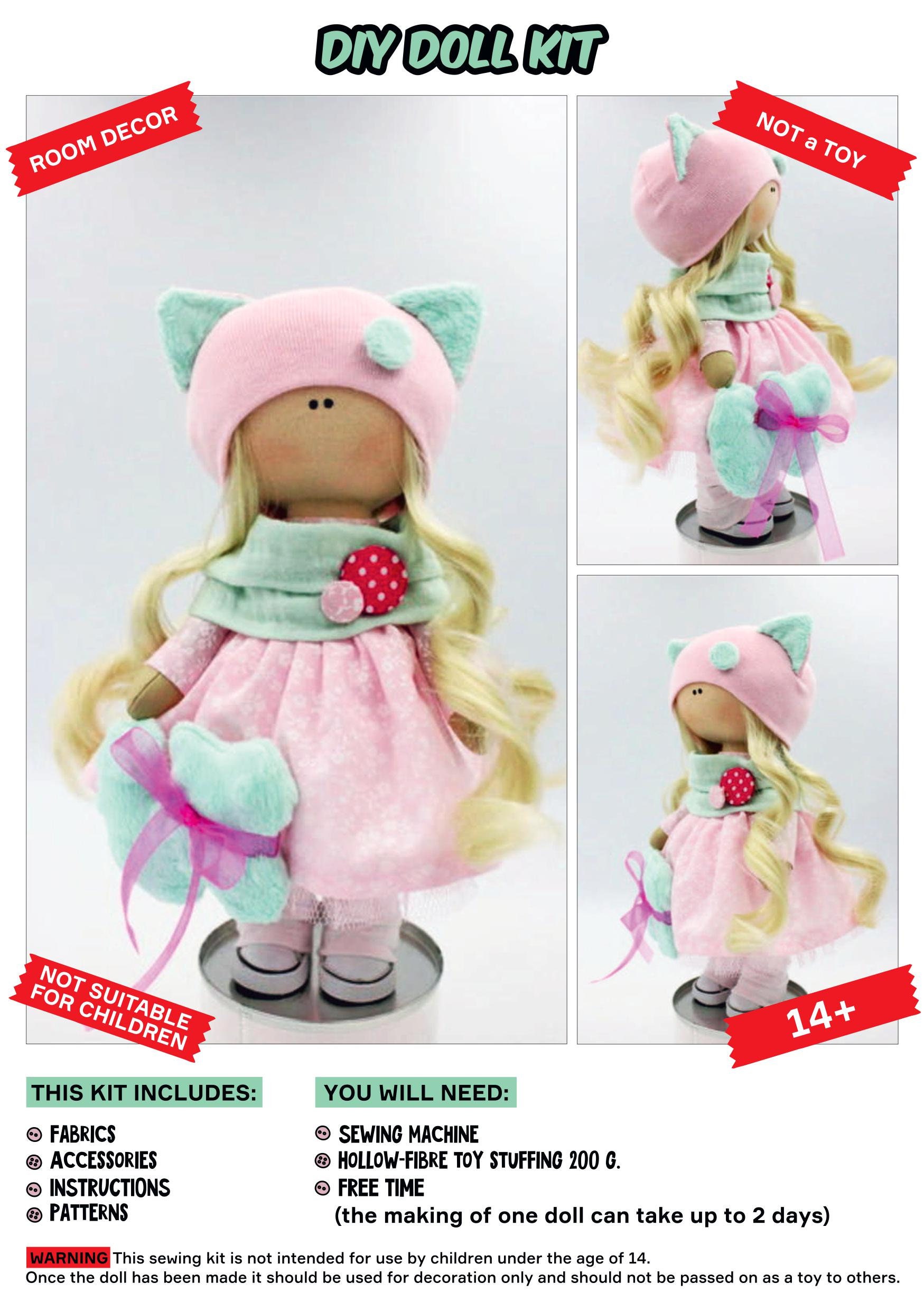 PDF Tutorial Doll Sewing Pattern Book Make Your Own Textile Rag Doll ...