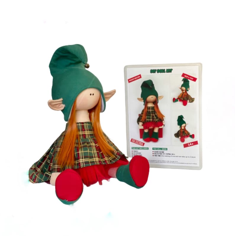 Doll Sewing Kit DIY Make Your Own Textile Rag Doll Christmas | Etsy