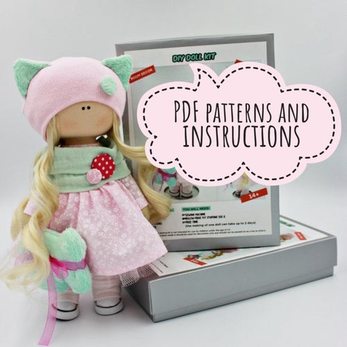 DIY Doll Kit Make Your Own Interior Doll Sewing Kit Pattern | Etsy