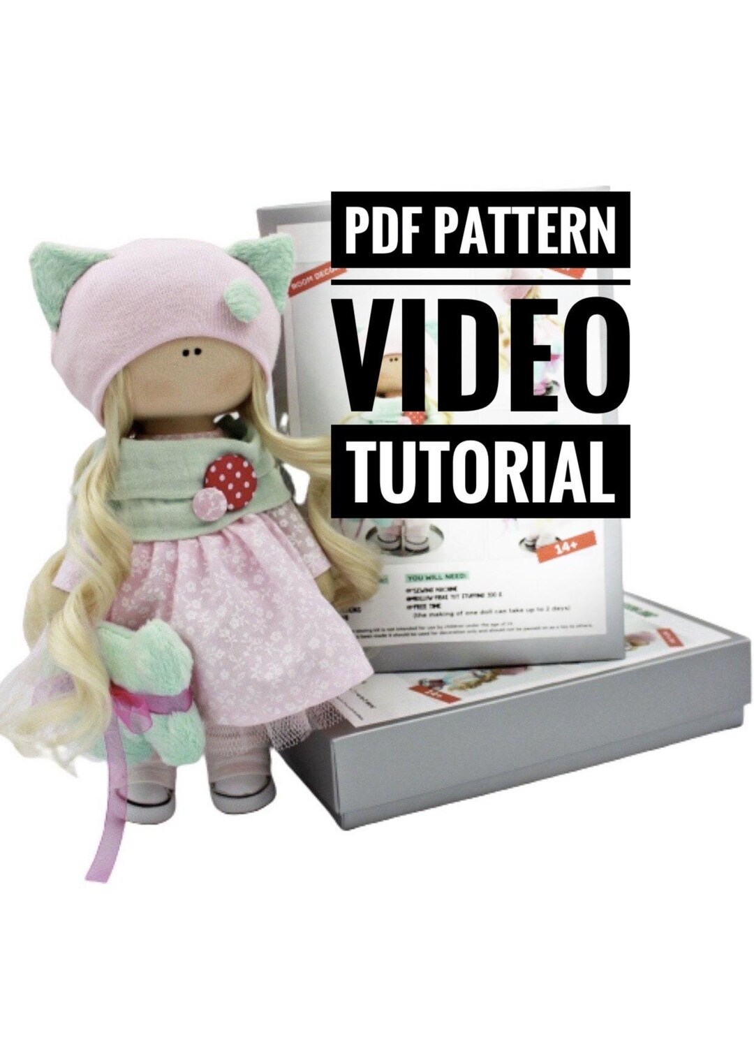 PDF Tutorial Doll Sewing Pattern Book Make Your Own Textile Rag Doll ...