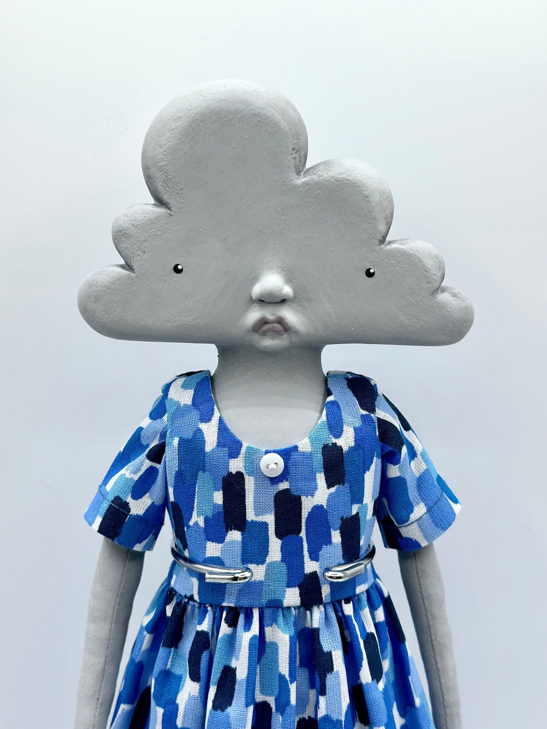 Rain Cloud Art Doll, Anthropomorphic Cloud Folk Art Doll, Ooak, Display ...