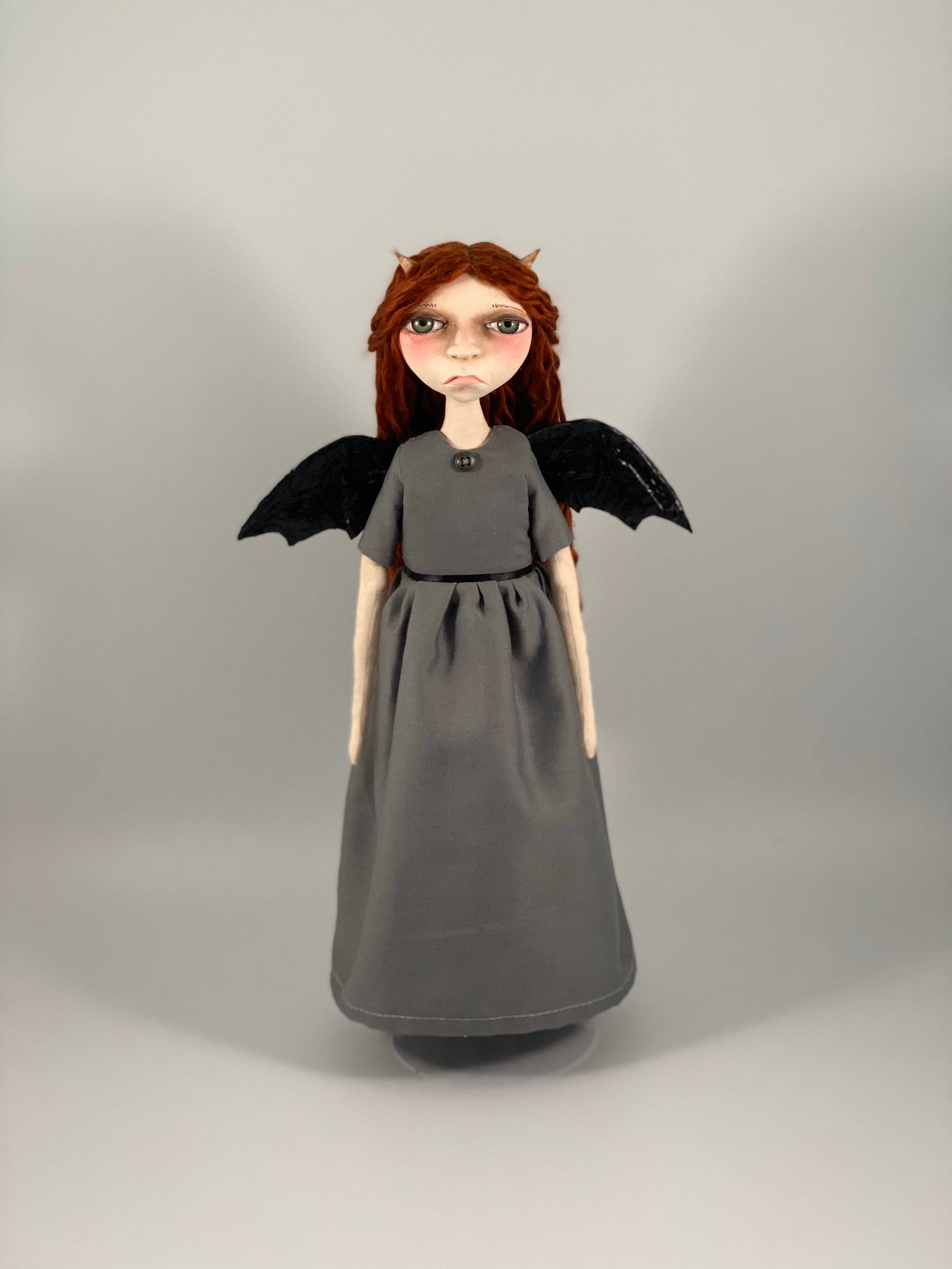 Lilith Folk Art Doll Ooak Handmade Cloth And Clay Doll Etsy