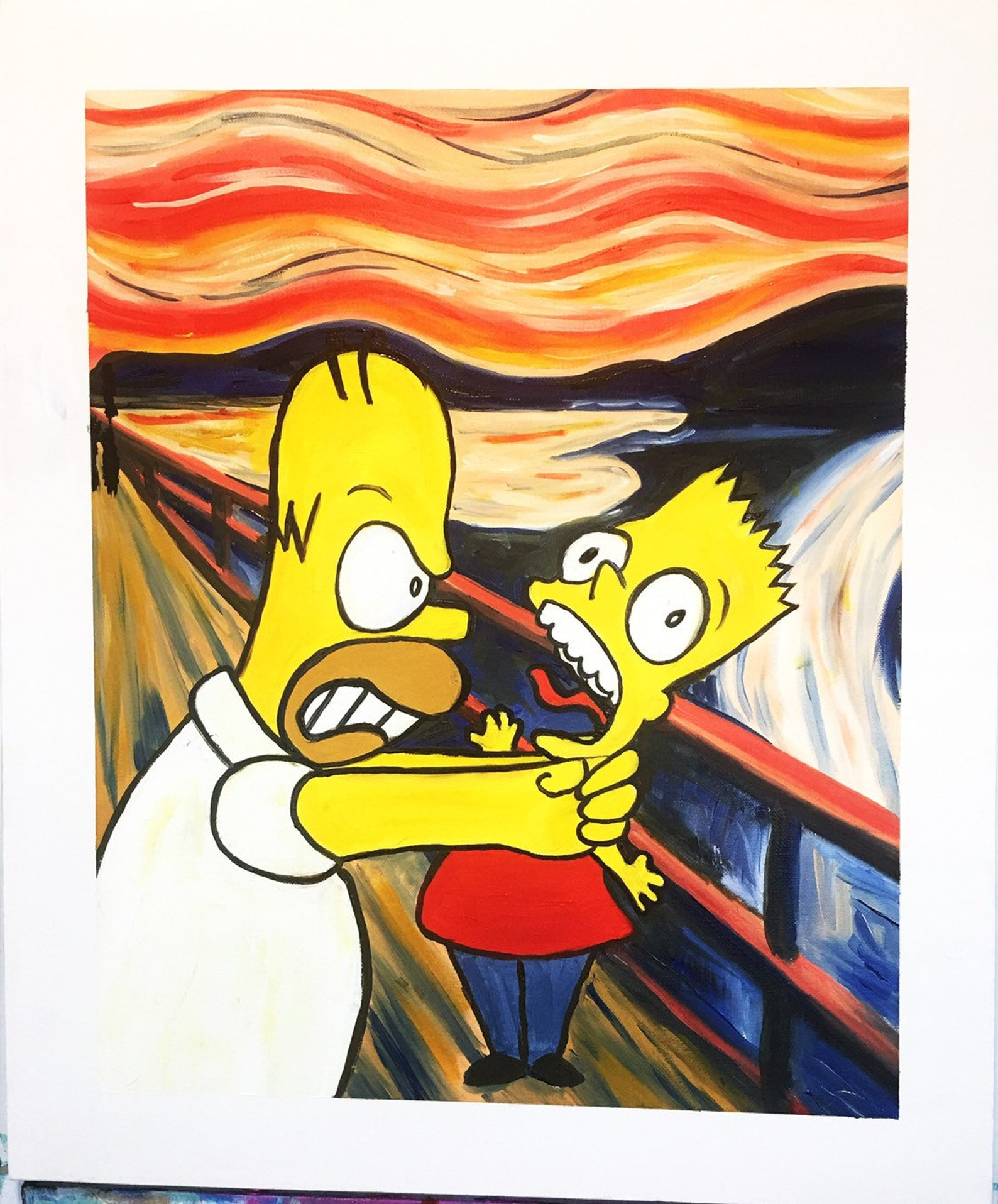 The Homer Scream Portrait Pop Art Painting 20x24 Edvard - Etsy UK