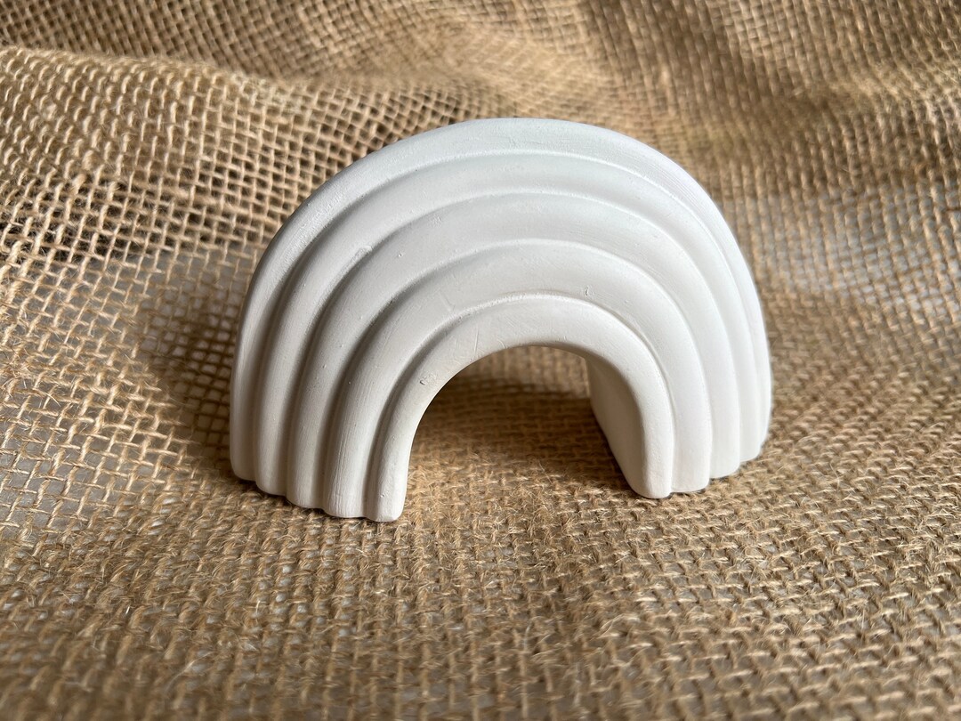 Paint a Rainbow | Ceramic Bisque 3"x4.75" | 3D Rainbow Arc Dimensional ...