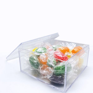 Clear Plastic Fruit Barrel Candy Gift Box 4 Square X 2 Tall 6 Boxes per ...