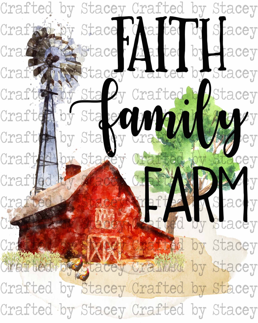 Faith Family Farm Watercolor Png, Digital Download, Sublimation ...