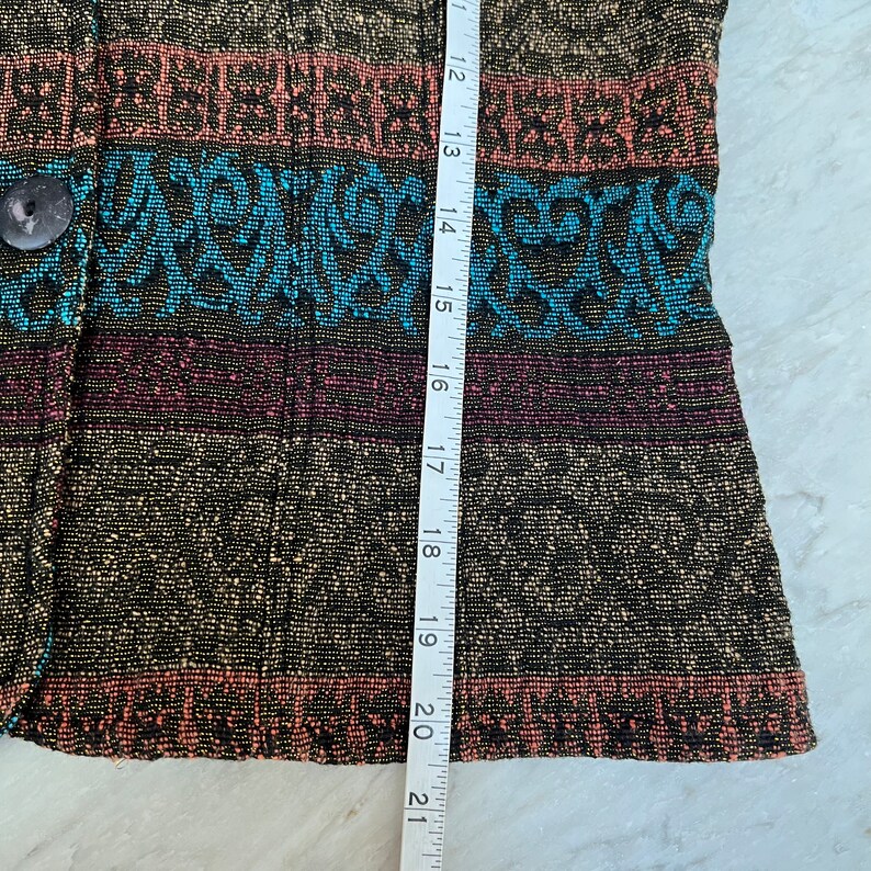 Flashback Vintage Jacket Metallic Purple Red Brown Gold Button Front XL ...