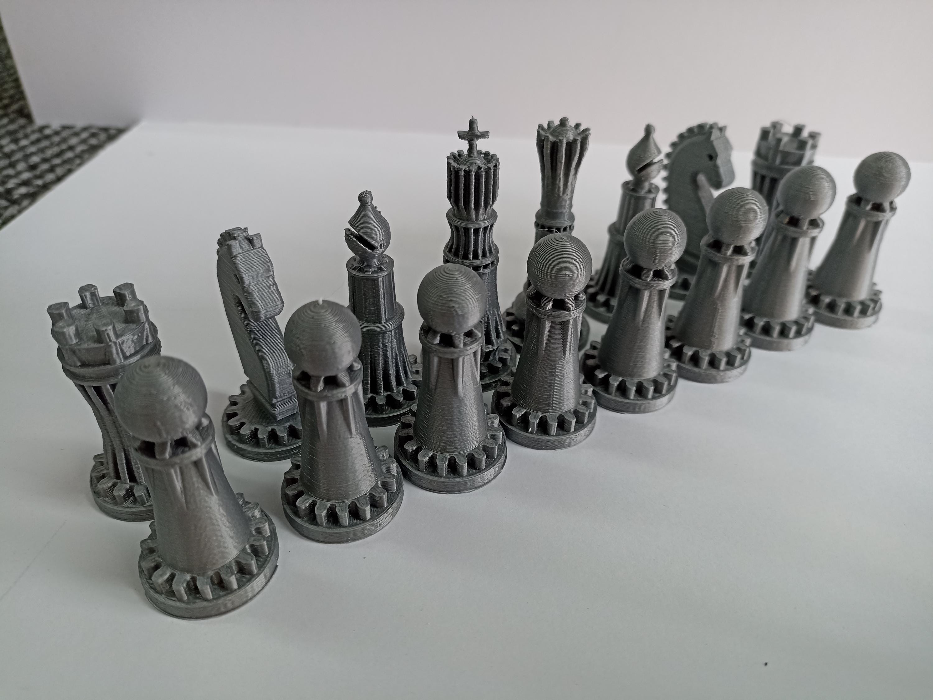 Set of Steampunk Chess Pieces, 3D Printed Chess Pieces - Etsy