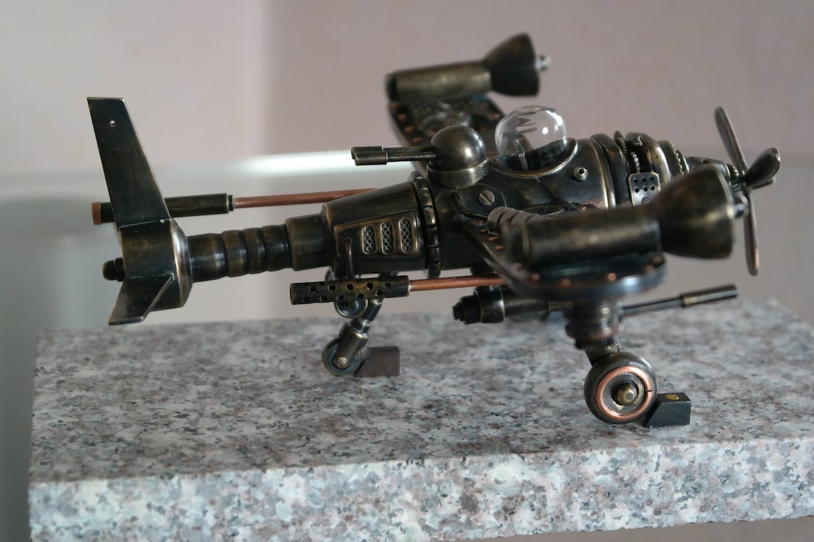 Steampunk Metal Aircraft Plane Sculpture Steampunk Machine - Etsy