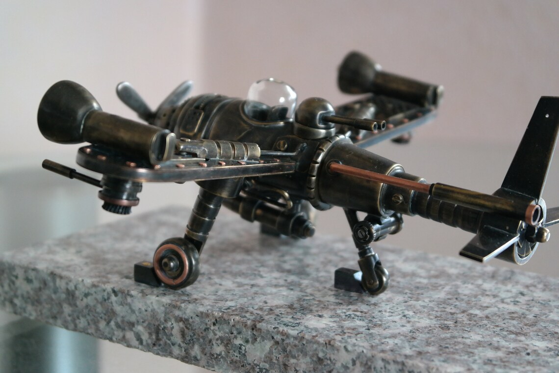Steampunk Metal Aircraft Plane Sculpture Steampunk Machine - Etsy