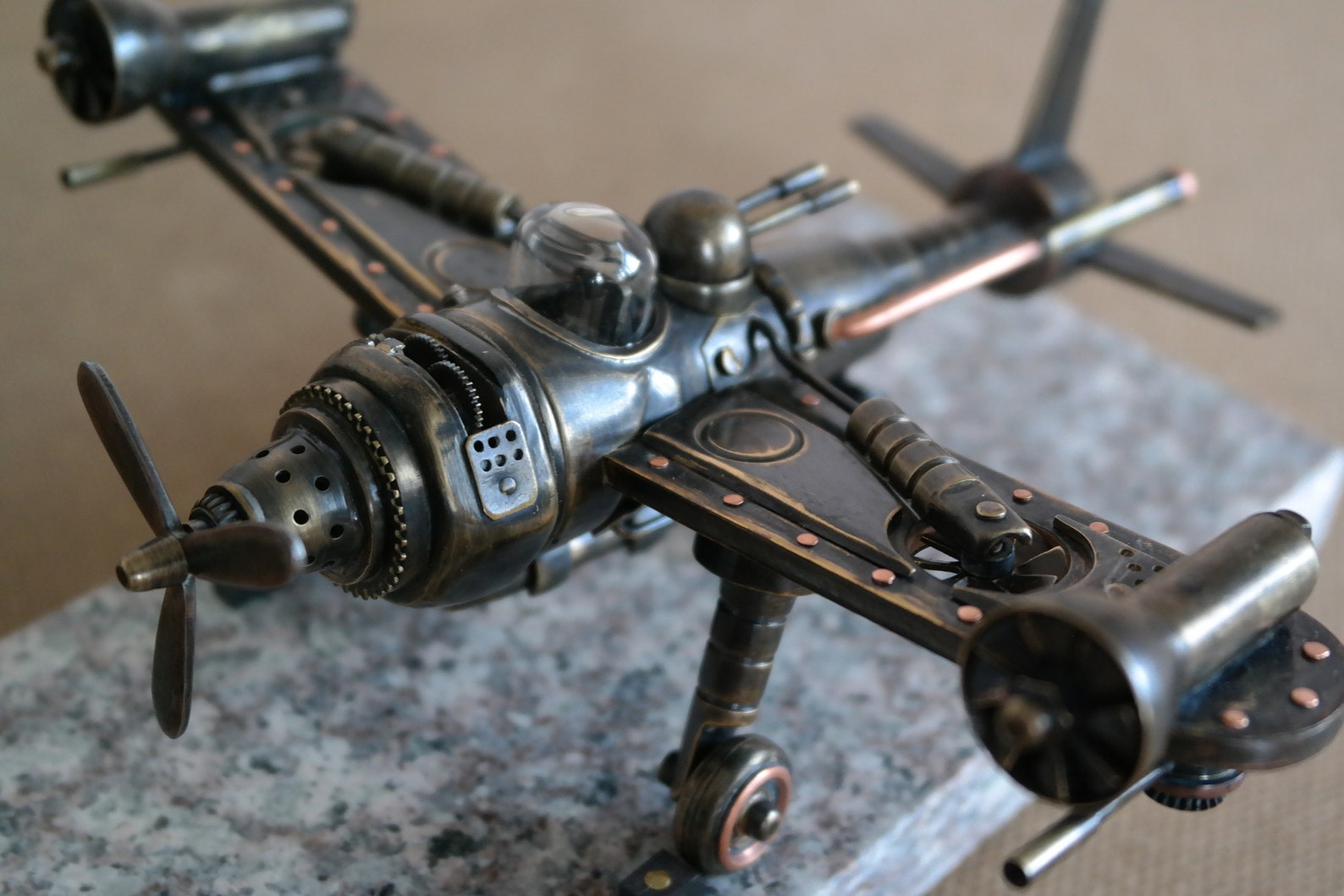 Steampunk Metal Aircraft Plane Sculpture Steampunk Machine - Etsy