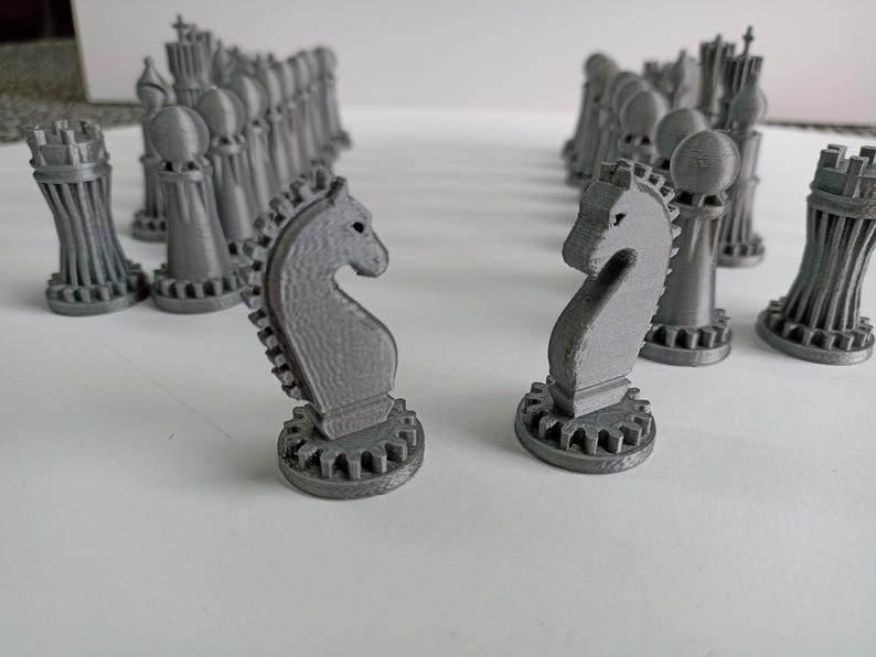Set of Steampunk Chess Pieces, 3D Printed Chess Pieces - Etsy