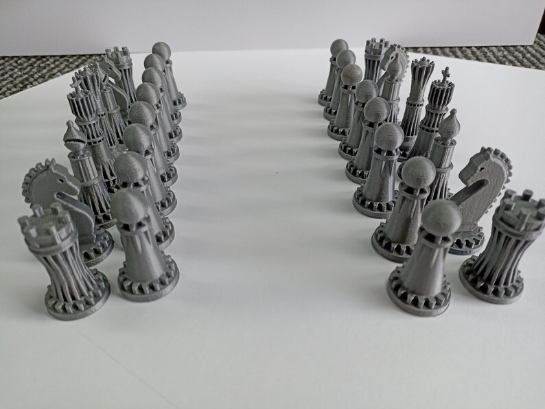 Set of Steampunk Chess Pieces, 3D Printed Chess Pieces - Etsy