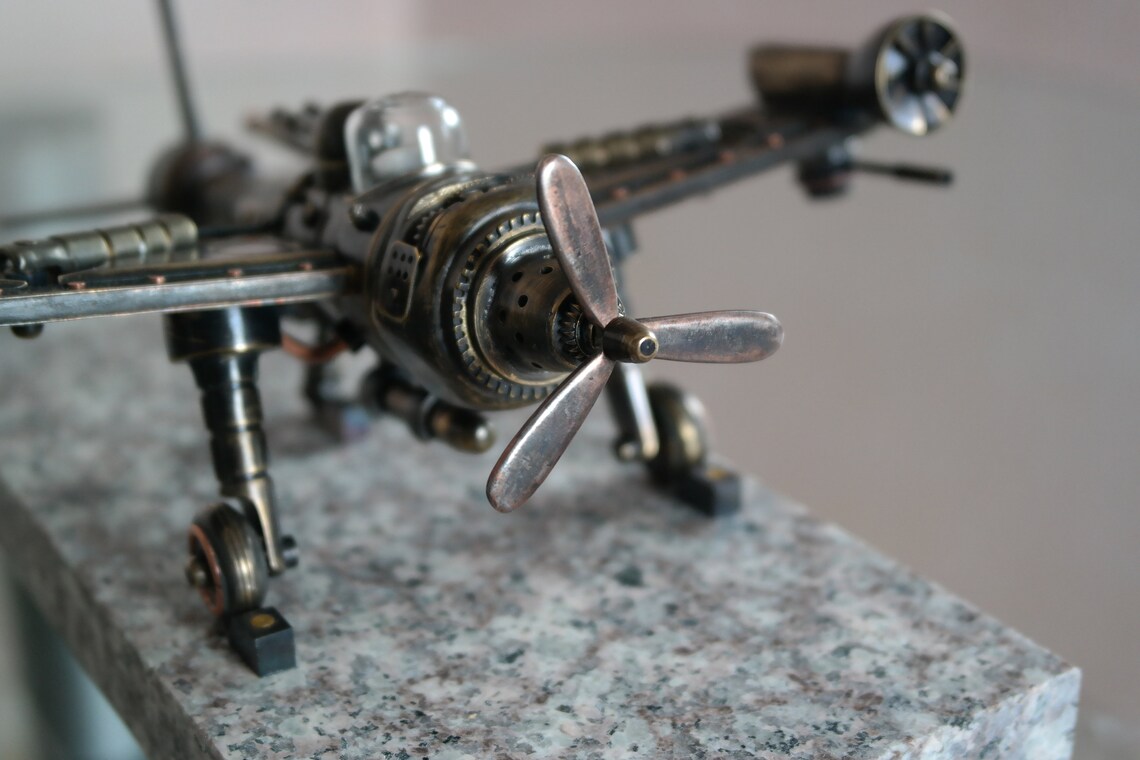 Steampunk Metal Aircraft Plane Sculpture Steampunk Machine - Etsy