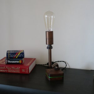 Industrial Rustic Retro Style Curved Copper Pipe Lamp, Steampunk Desk ...