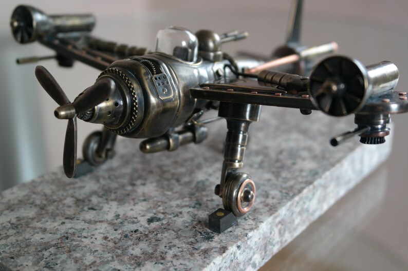 Steampunk Metal Aircraft Plane Sculpture Steampunk Machine - Etsy