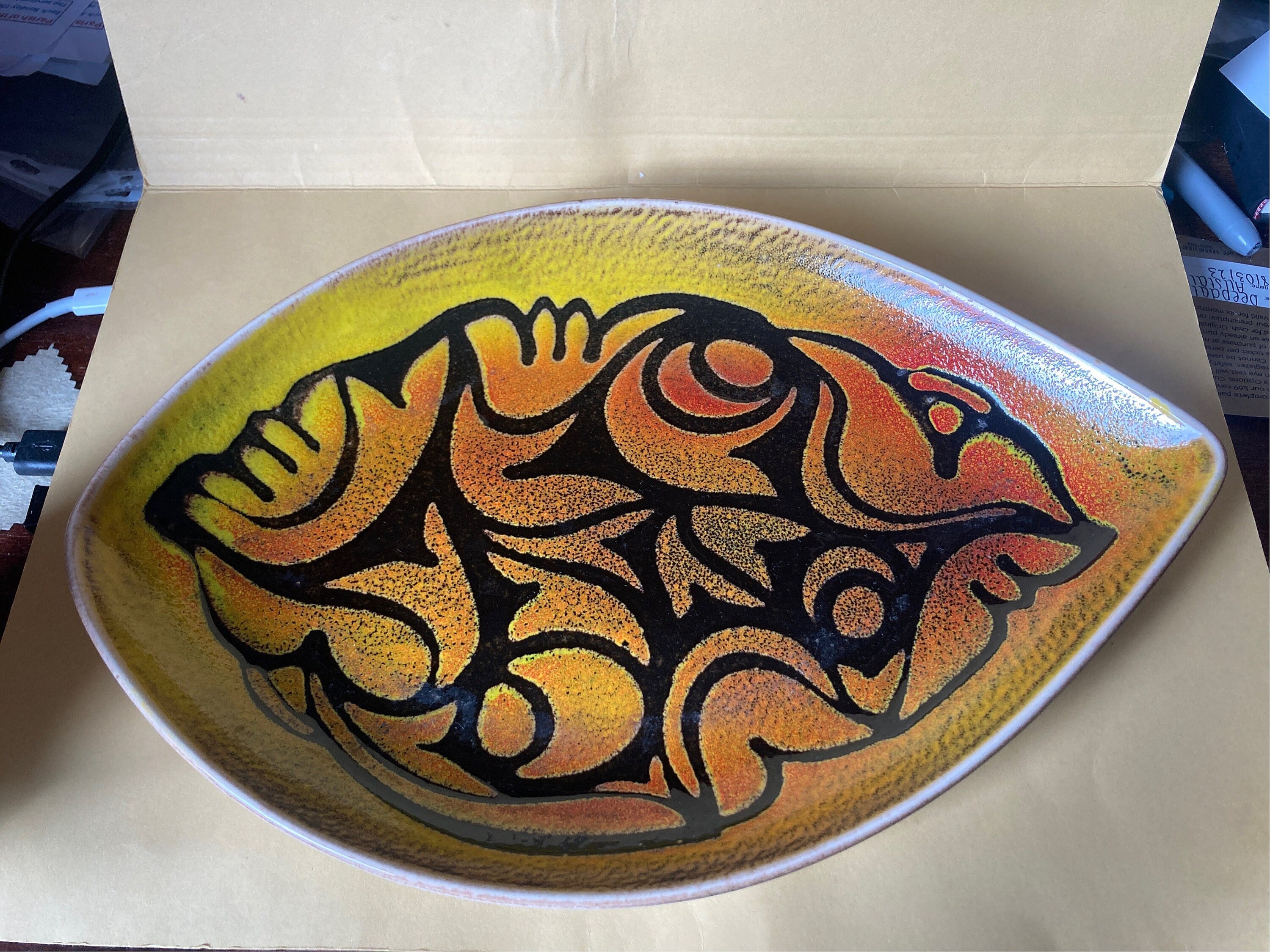 Poole Pottery aegean Plate, Pattern No.91 C. 12 Long - Etsy