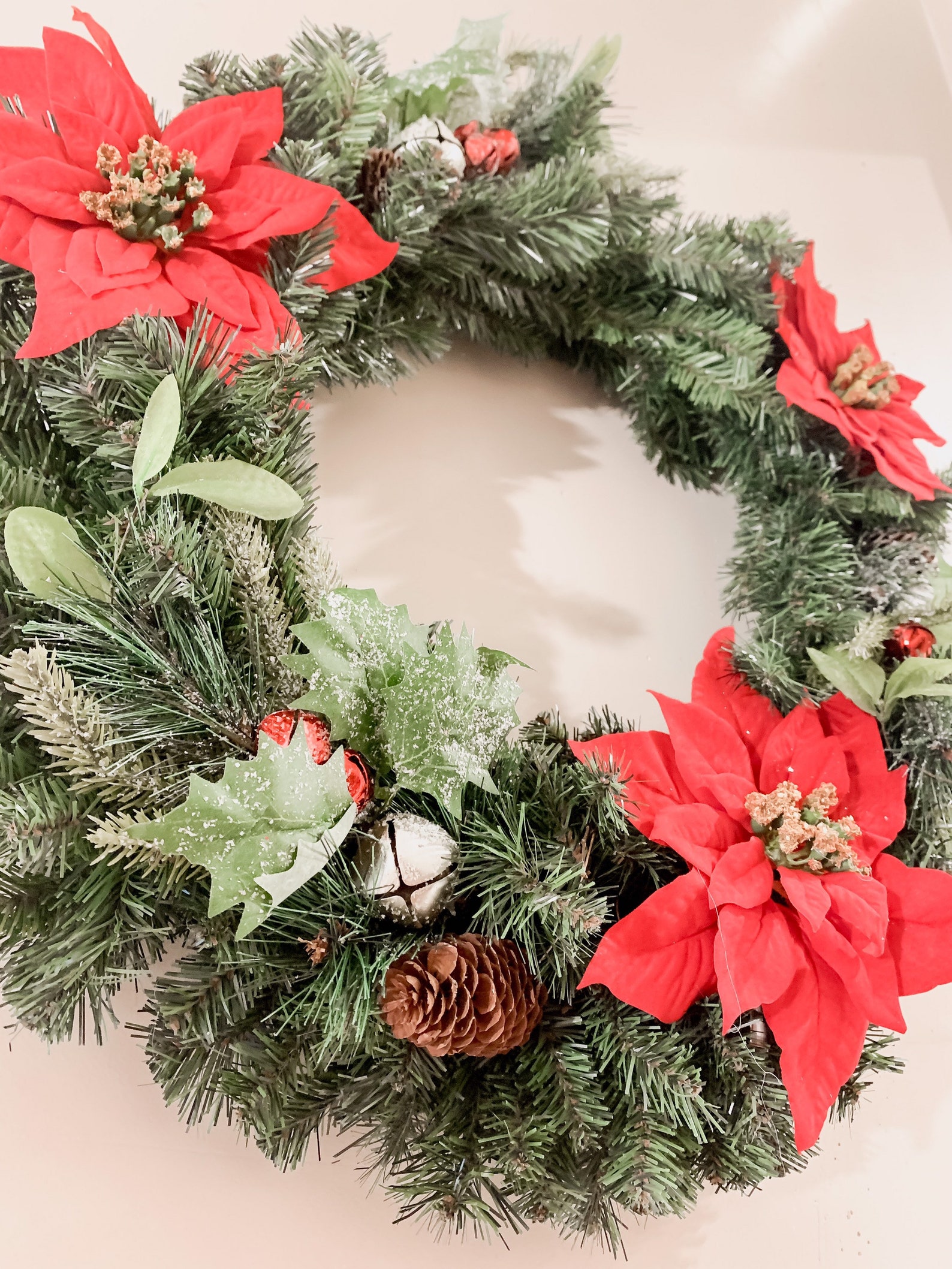 Poinsettia Wreath Red Poinsettia Wreath Poinsettia Christmas - Etsy