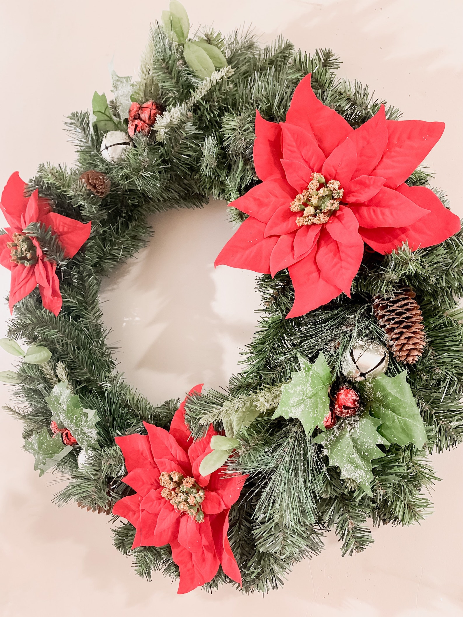 Poinsettia Wreath Red Poinsettia Wreath Poinsettia Christmas - Etsy