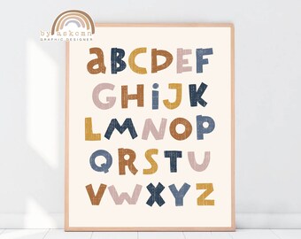 PRINTABLE Alphabet Chart Childrens Room Wall Art Print Back - Etsy Canada
