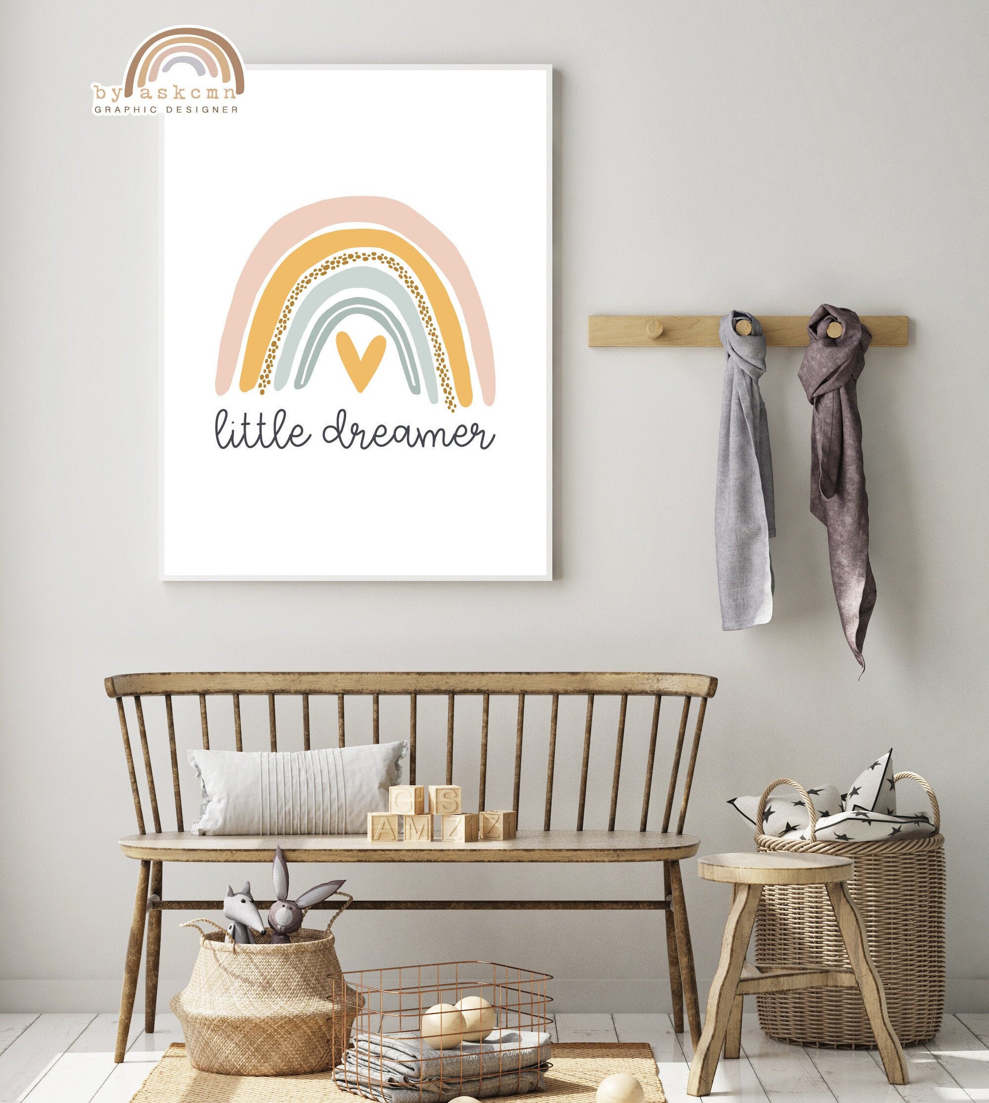 Rainbow Wall Decor Print, Baby Room Poster, Nursery Print Art, Boho ...