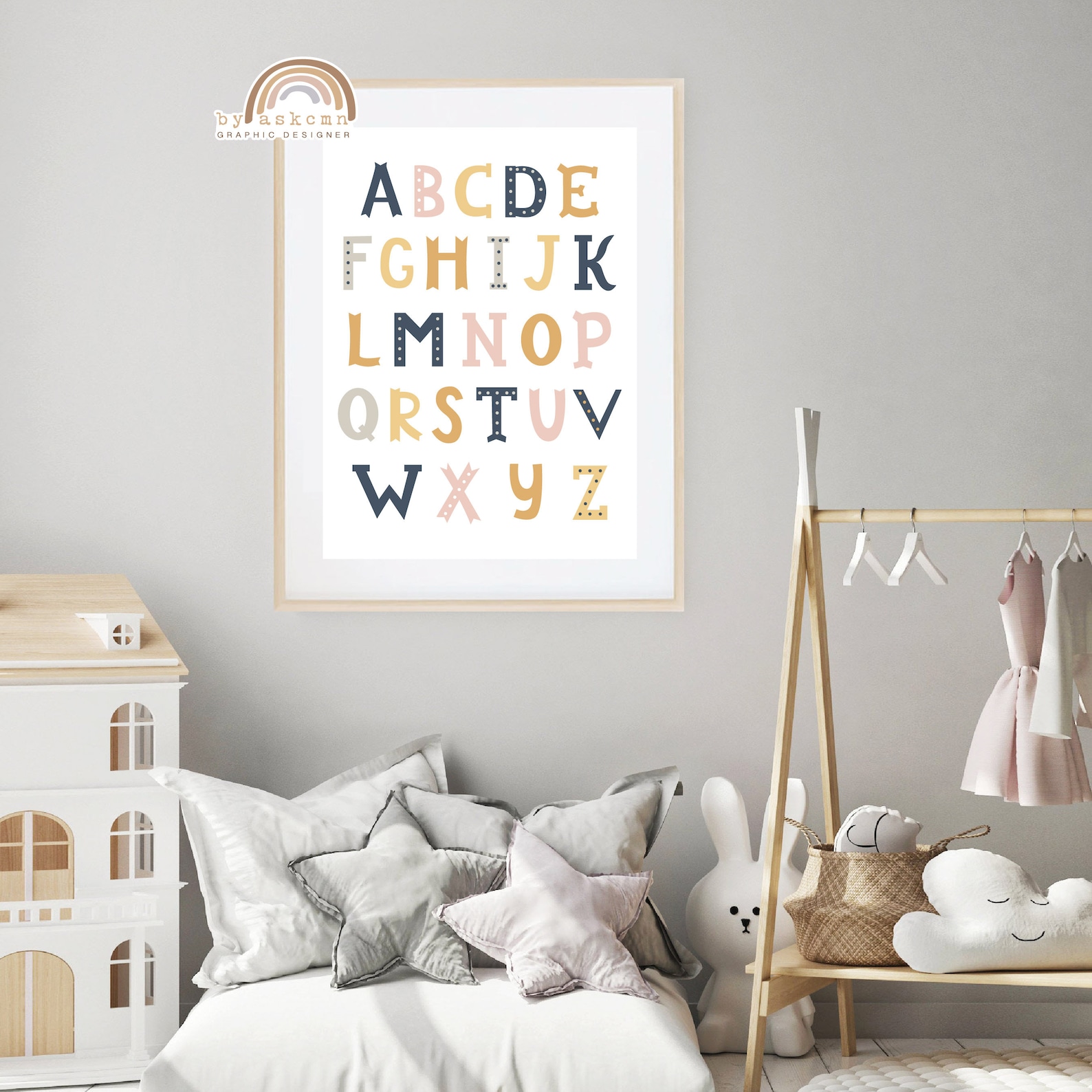 Alphabet Nursery Wall Art, Letter Wall Decor, Nursery Wall Decor, Baby ...