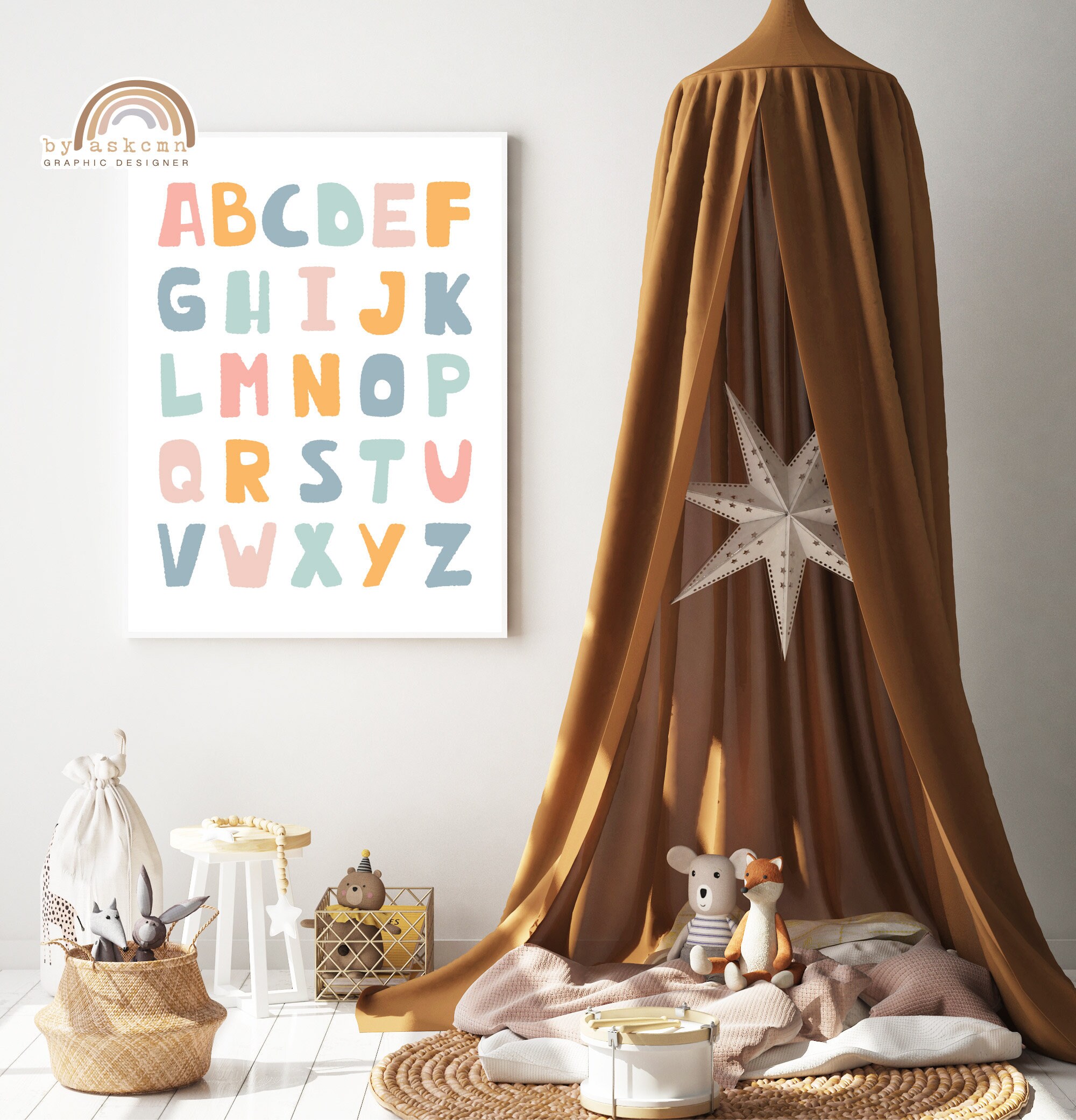 Alphabet Nursery Wall Art Baby Room Poster Wall Art Prints - Etsy