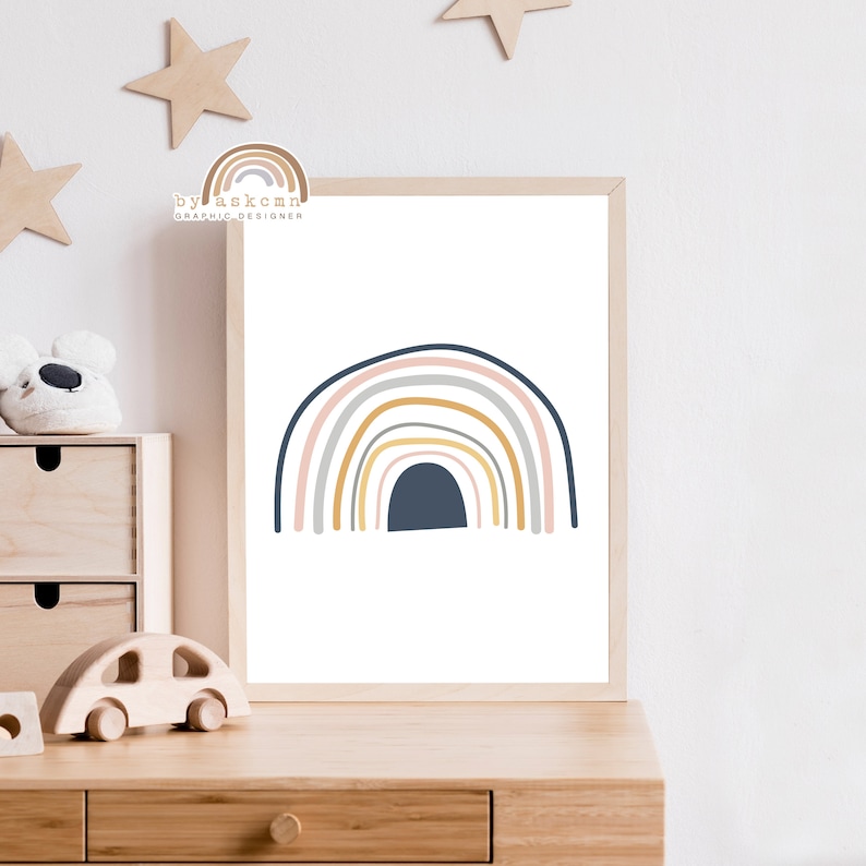 Rainbow Wall Decor Print, Baby Room Poster, Nursery Print Art, Rainbow ...