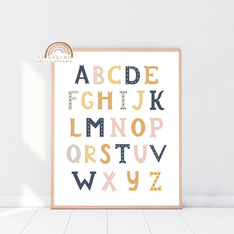 Alphabet Nursery Wall Art, Letter Wall Decor, Nursery Wall Decor, Baby ...