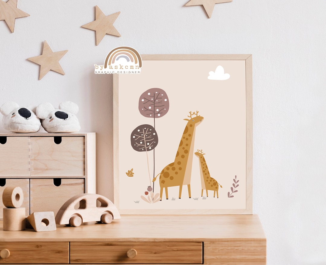 Giraffe Nursery Print, Baby Giraffe Print, Safari Nursery Wall Art ...