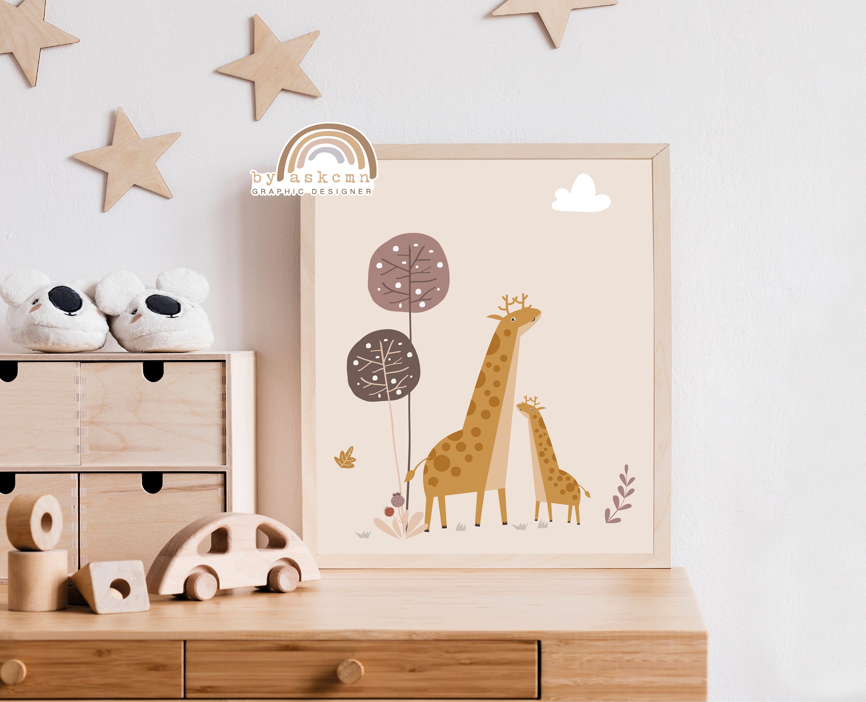 Giraffe Nursery Print, Baby Giraffe Print, Safari Nursery Wall Art ...
