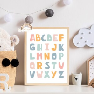 Alphabet Nursery Wall Art, Baby Room Poster, Wall Art Prints, Kids Room ...