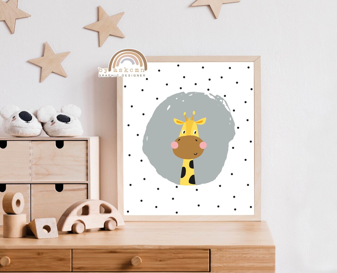 Jungle Nursery, Living Room Wall Art, Giraffe Nursery Prints, Safari ...