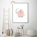 Pink Elephant Poster, Baby Animal Print, Baby Room Poster, Nursery ...