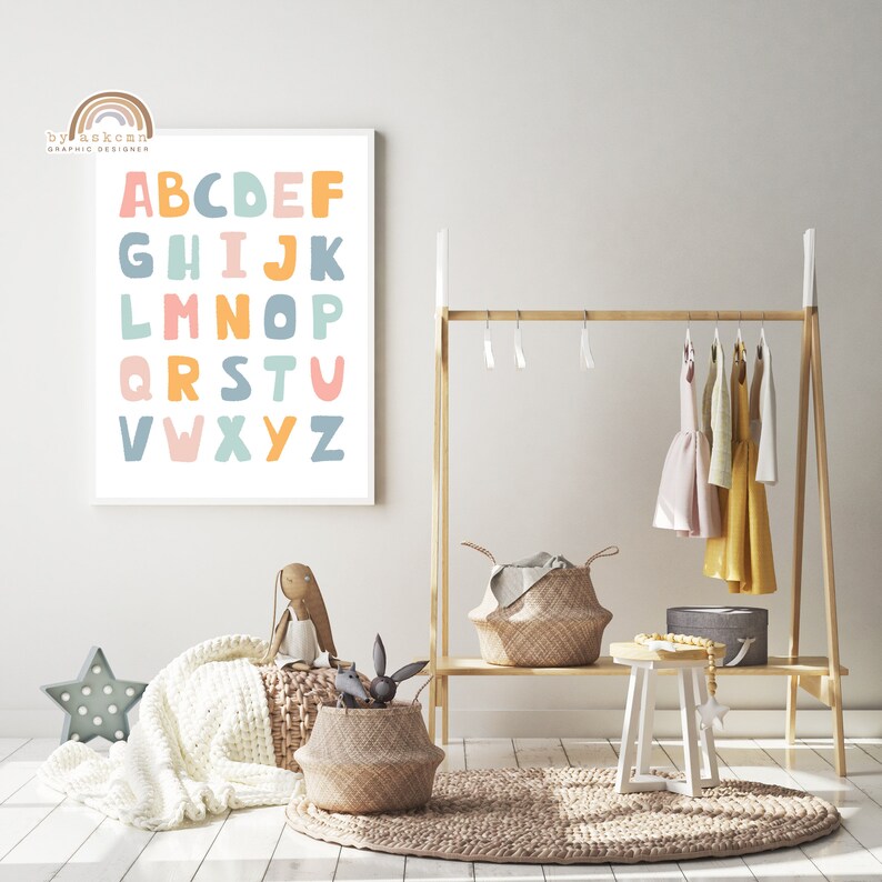 Alphabet Nursery Wall Art Baby Room Poster Wall Art Prints - Etsy