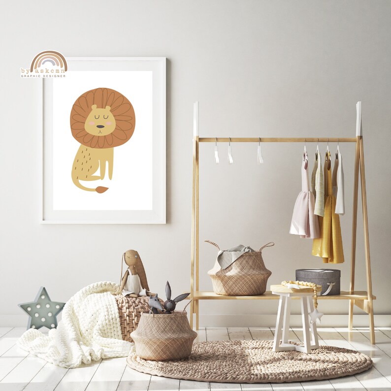 Lion Baby Room Poster, Printable Nursery Art Poster, Baby Room Poster ...