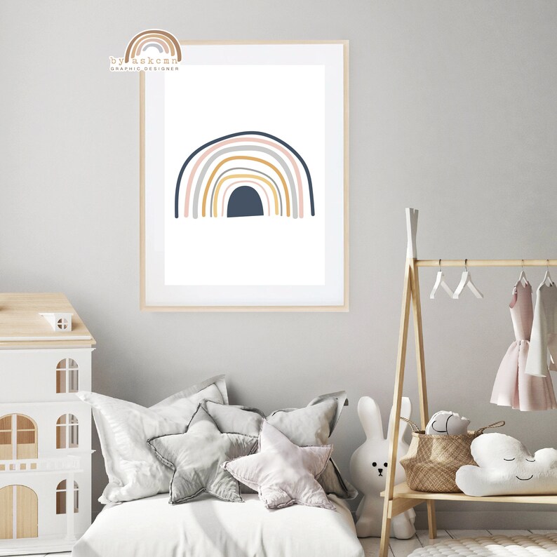 Rainbow Wall Decor Print, Baby Room Poster, Nursery Print Art, Rainbow ...