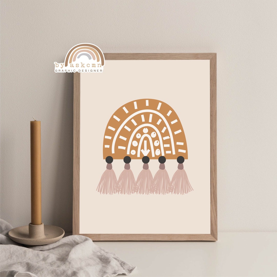 Boho Rainbow Poster Nursery Wall Art Boho Nursery Print - Etsy