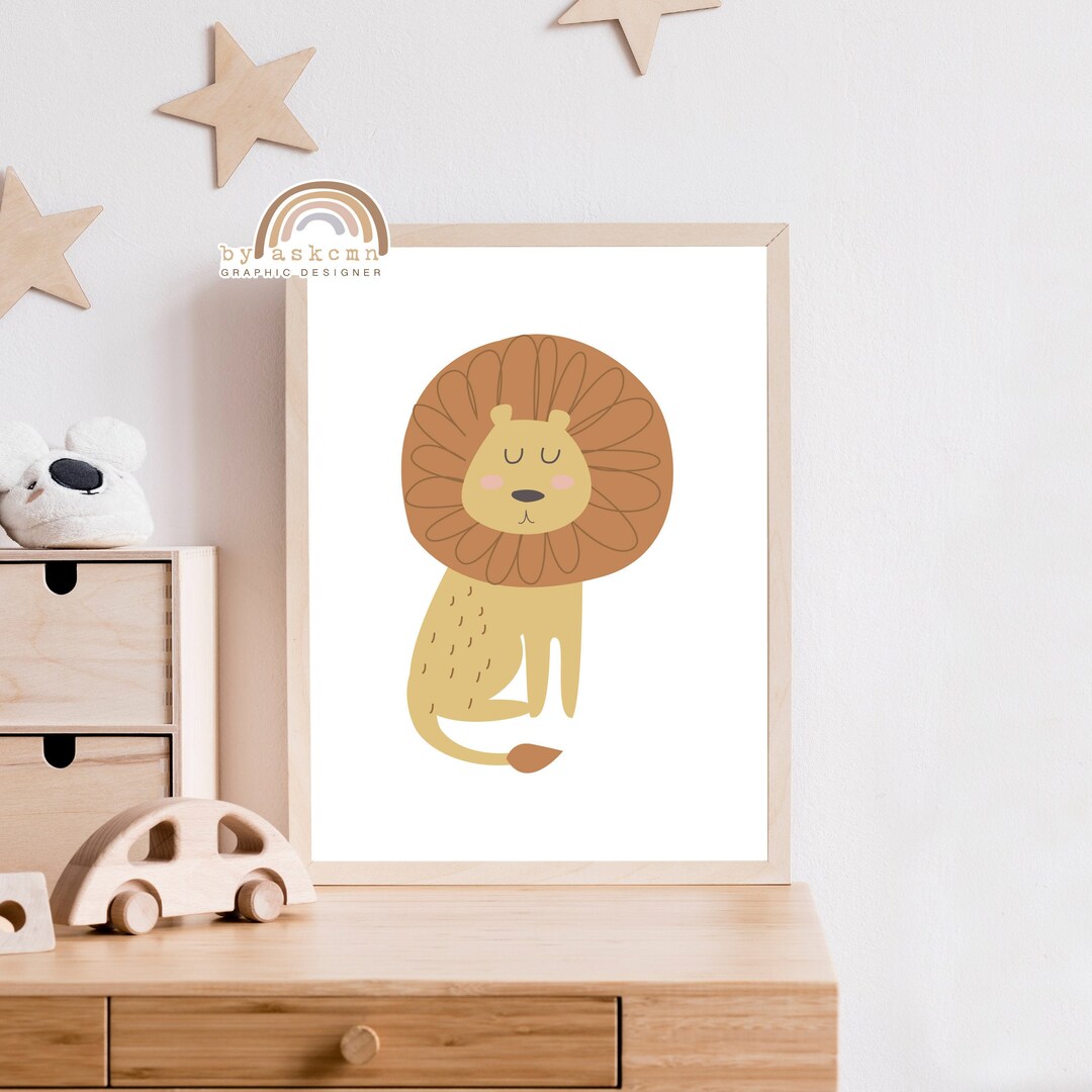 Lion Baby Room Poster, Printable Nursery Art Poster, Baby Room Poster ...