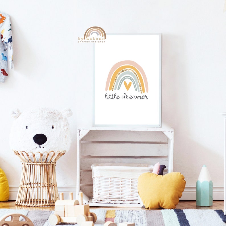 Rainbow Wall Decor Print, Baby Room Poster, Nursery Print Art, Boho ...