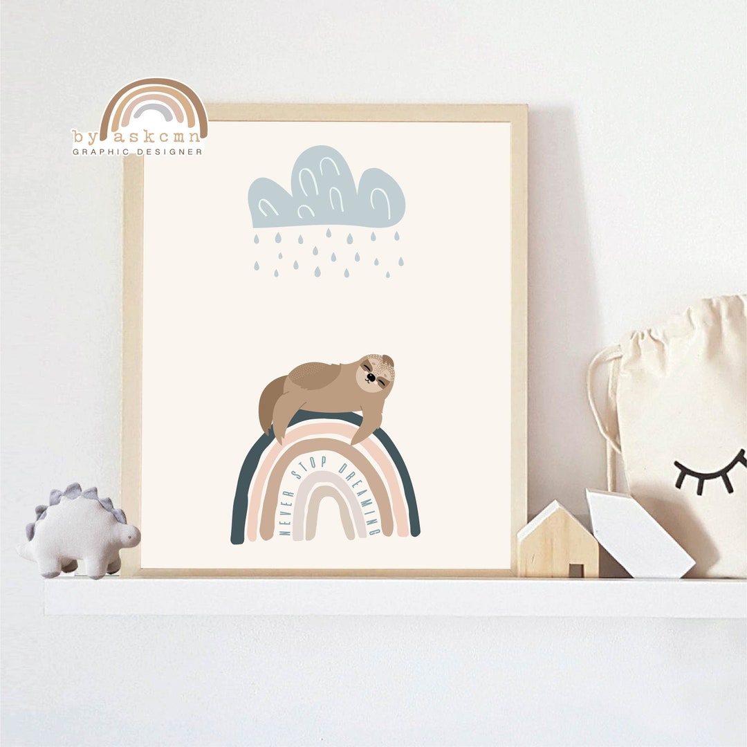 Cute Sloth Print, Printable Digital Download, Cute Animal Wall Art ...