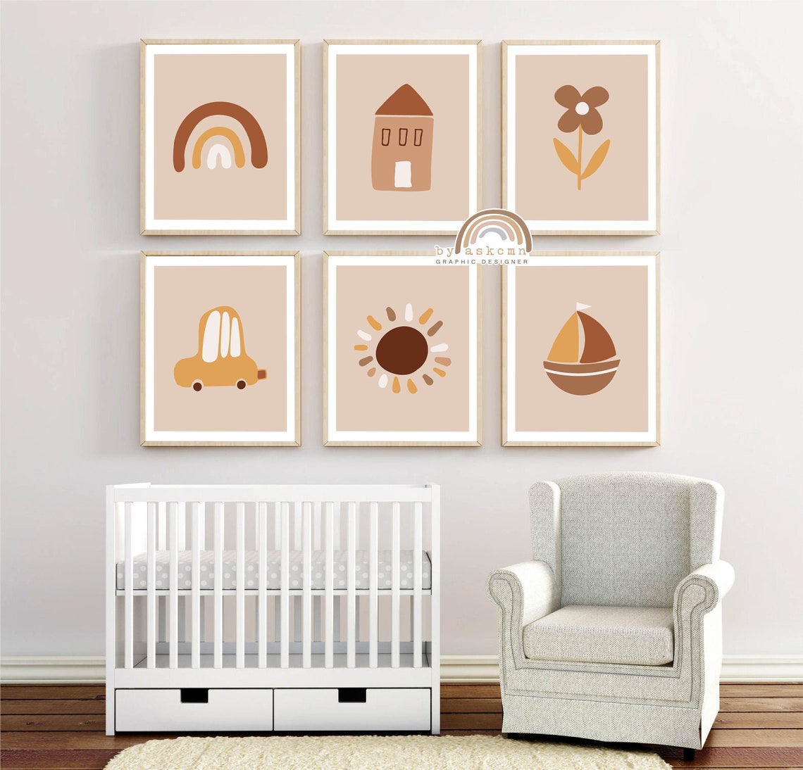 Living Room Art Print, Baby Room Poster, Neutral Nursery Decor, Boho ...